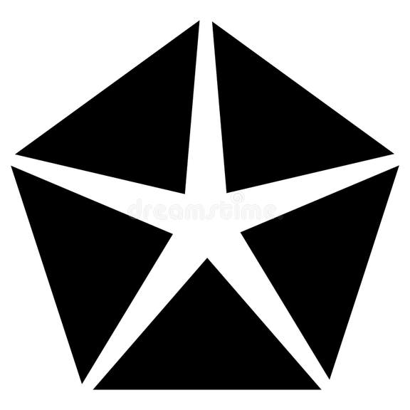 White Five-pointed Star Inside a Black Pentagon. Vector Illustration Stock Vector - Illustration ...