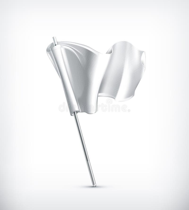 3d Vector White Flag Blank Template Stock Vector - Illustration of ...
