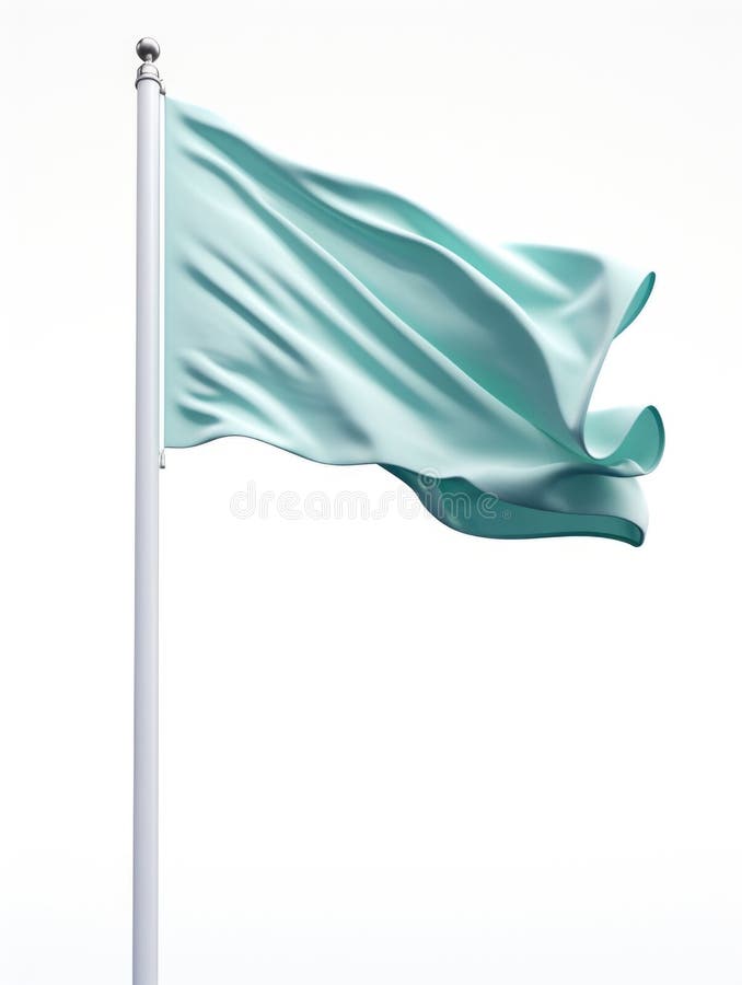White Flag Blue Stripe Blowing Wind Pole Object Stock Photos - Free ...