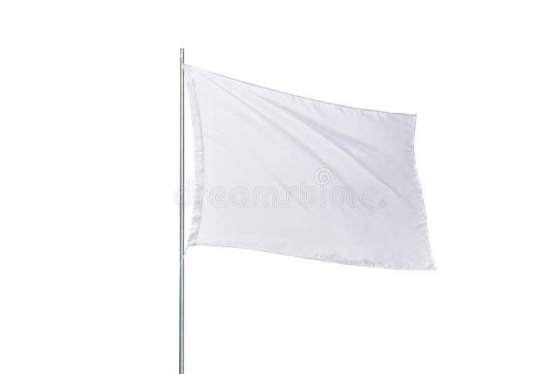 A White Flag Flutters in the Wind with Clean Texture, Perfect for State ...