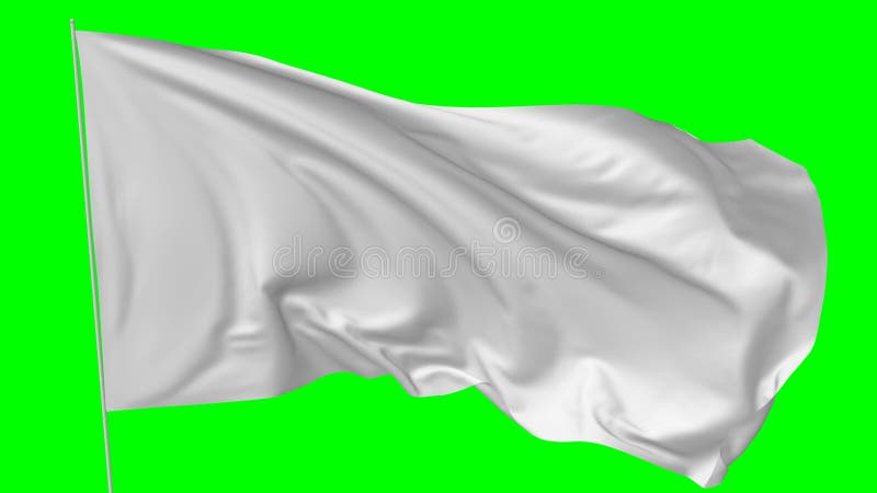 Blank Plain White Flag Waving in the Wind, Surrender Flag 3D Animation ...