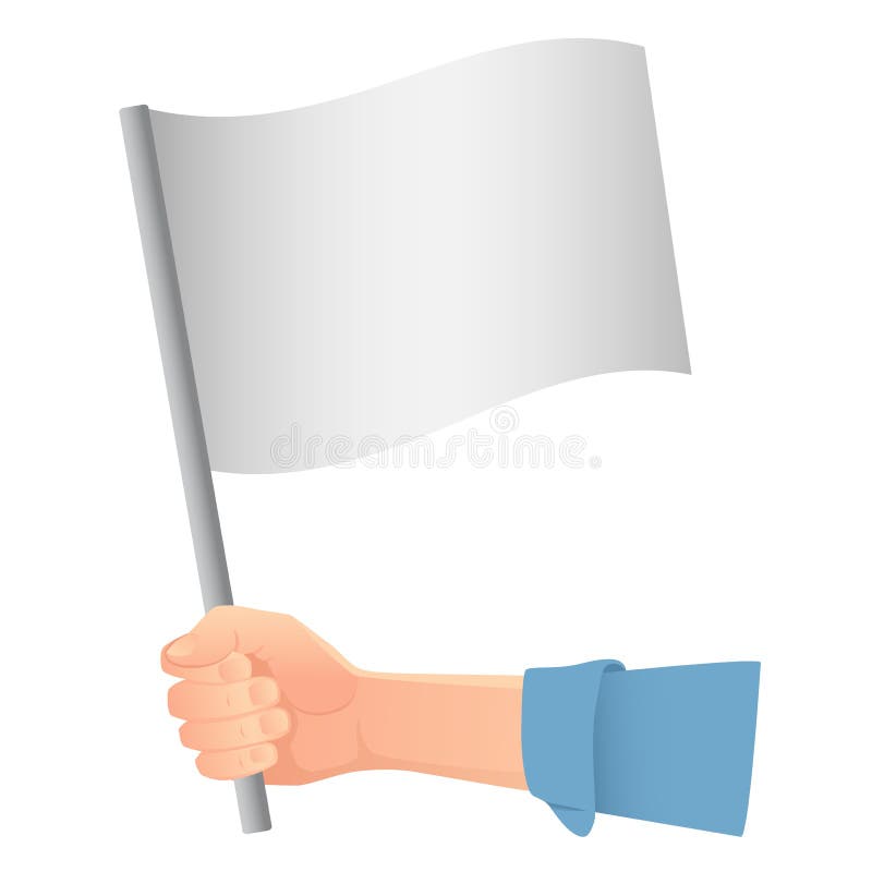 White flag in hand stock illustration. Illustration of white - 147869329