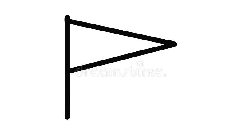 White Flag on Pole Icon for Surrender or Marker, Vector Design ...