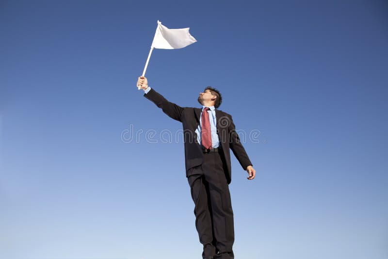 Waving a white flag stock image. Image of symbol, textile - 18195687