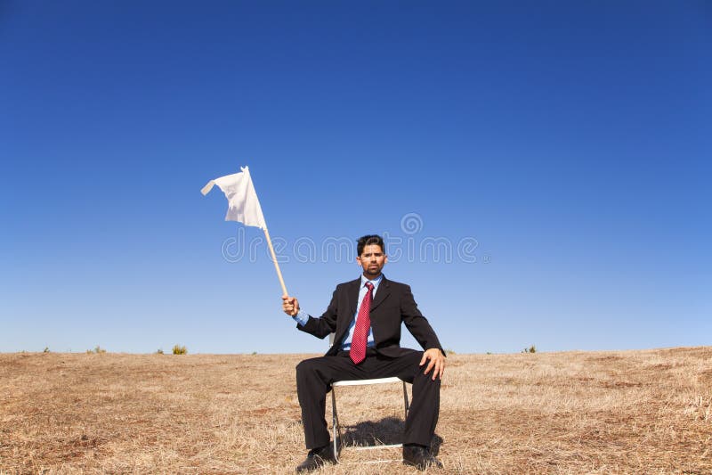 White flag for surrender stock photo. Image of flag - 183159398