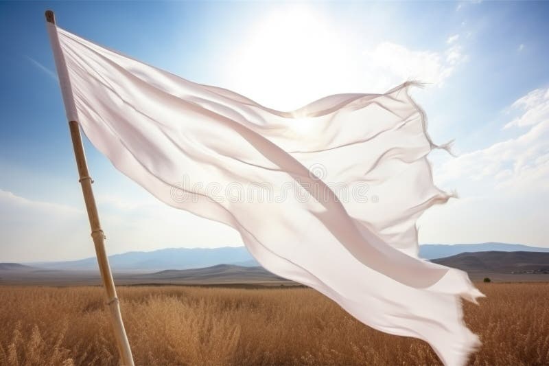 A White Flag of Surrender Waving on a Battlefield Stock Image - Image ...