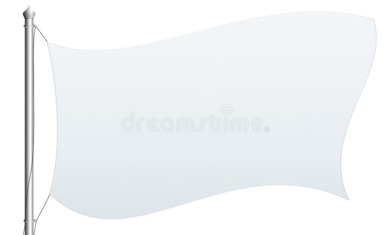 White Flag on a White Background. Stock Illustration - Illustration of ...
