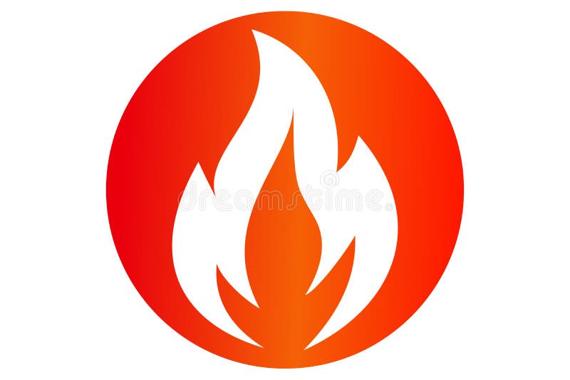 White Flame in a Fiery Gradient Circle Stock Vector - Illustration of ...