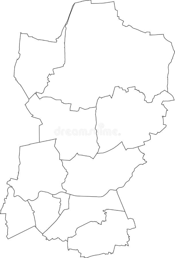 White Districts Map of DORSTEN, GERMANY Stock Vector - Illustration of ...