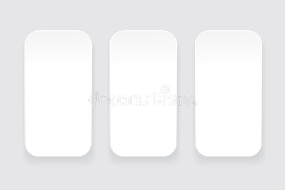 White Flat Rectangles. Rectangles with Round Corners Stock Vector ...