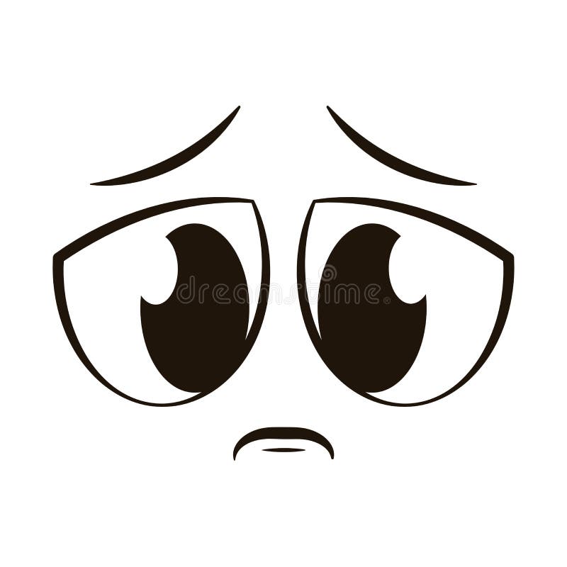White Flat Sad Face Expression Avatar Vector Stock Vector ...