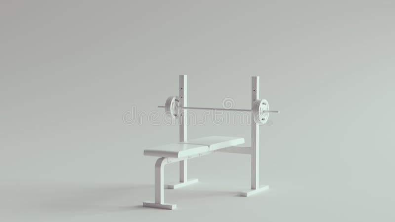 White Flat Weight Bench stock illustration. Illustration of element ...