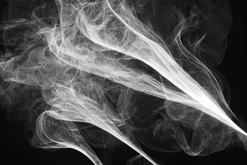 White Float Abstract Lines, Water Droplets Swirl from the Humidifying ...