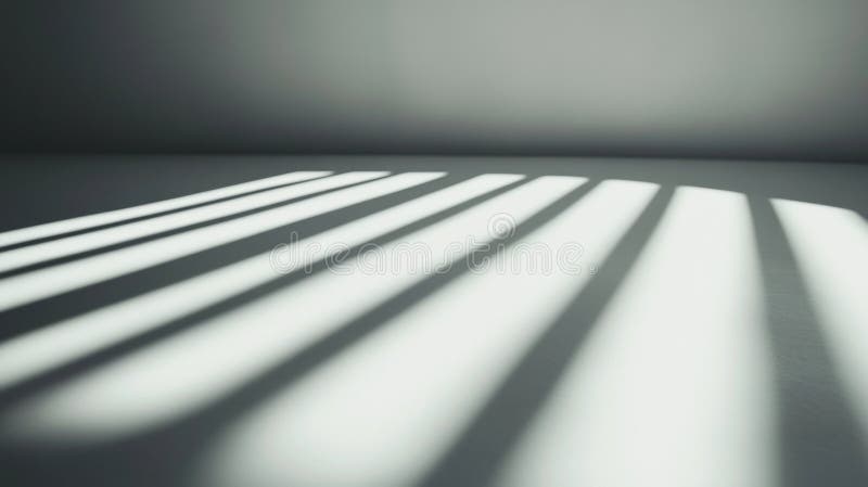 White Floor Receiving Soft Shadow Patterns from Window Blinds ...
