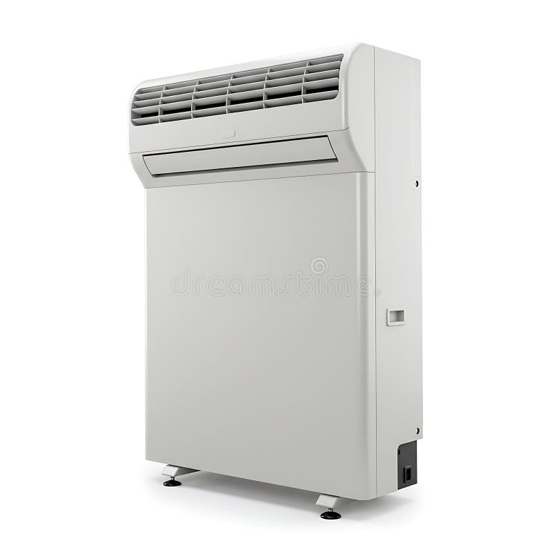 White Floor Standing Air Conditioner Isolated on White Background Stock ...
