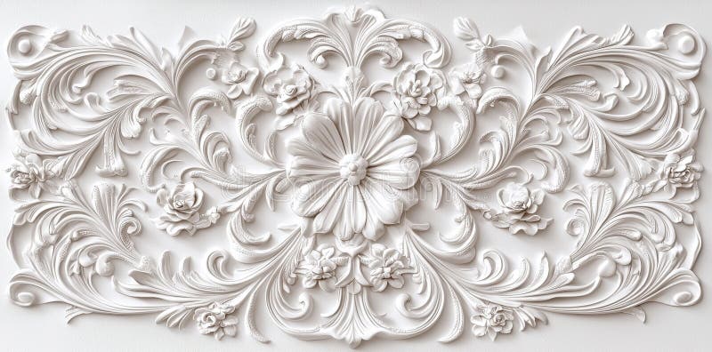 A White Floral 3D Embossed Design with a Lovely, Elegant Look, 3D ...