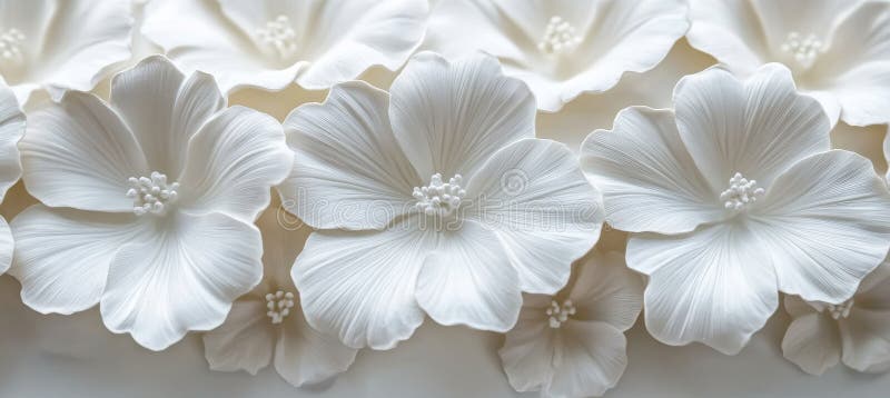 White Floral Embossed Texture a Detailed View of Neutral Relief Design ...