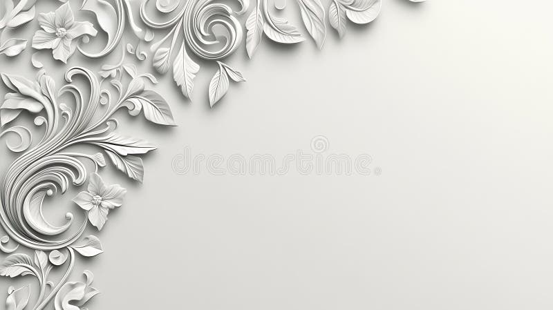 White Floral Rococo Design Corner Ornament Stock Illustration ...