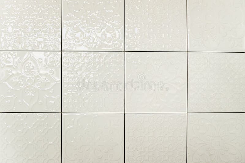 White Floral Tile Background Texture Stock Image - Image of texture ...