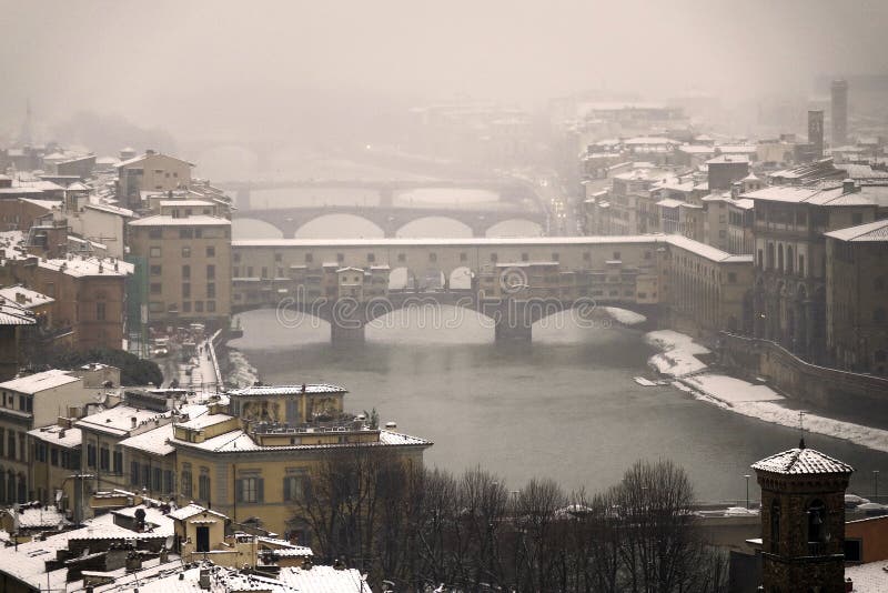 Florence ,italy Under the Snow Stock Image - Image of pioggia, nsnow ...