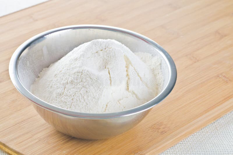 White flour in bowl stock photo. Image of macro, studio - 17442578