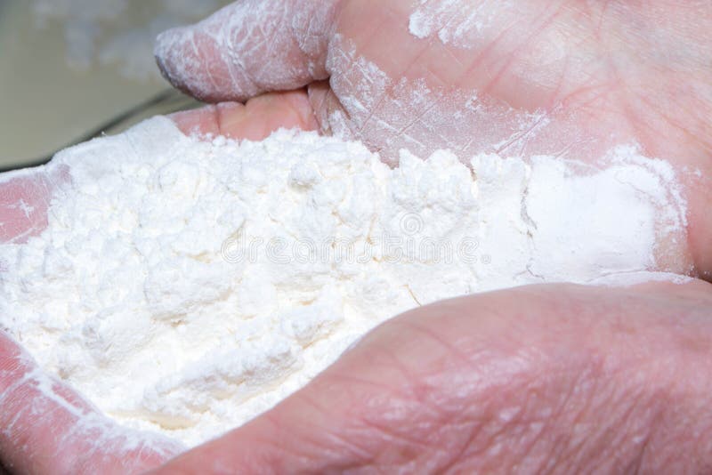 Flour stock image. Image of view, organic, palms, starch - 153971971