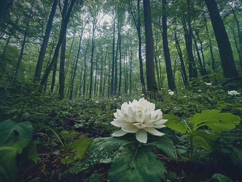 White Flower in Forest stock photo. Image of flower - 378109044