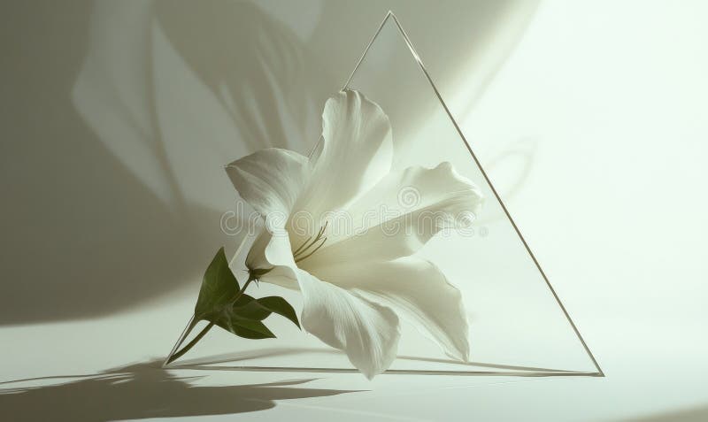 White Flower Green Stem Triangular Shape Stock Photos - Free & Royalty ...