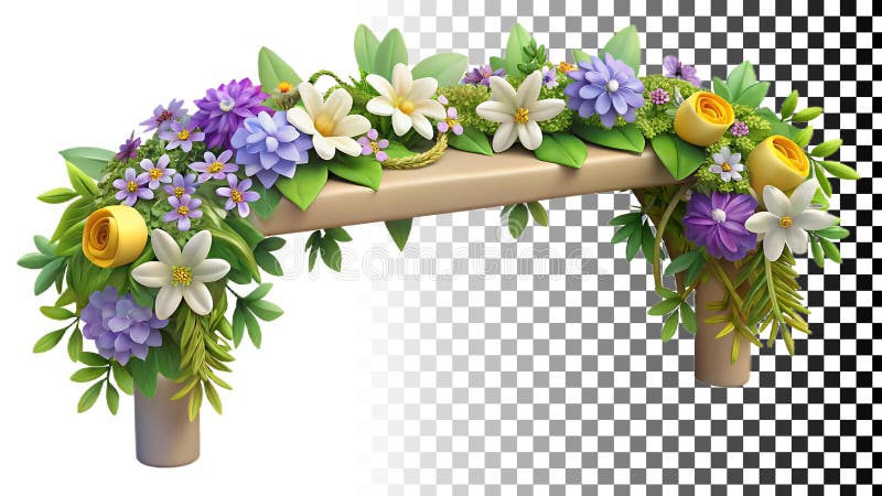 White Flower Leaves Arch, Clean Botanical, Simple Frame Design Png ...