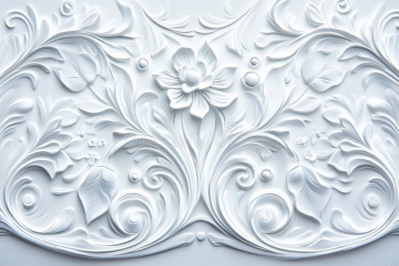 White Flower Pattern. Stylish Stucco Detailing on the Wall or Ceiling ...