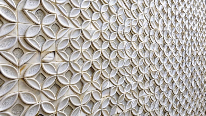 White Flower Pattern Wall, Architectural Detail, Geometric Design ...