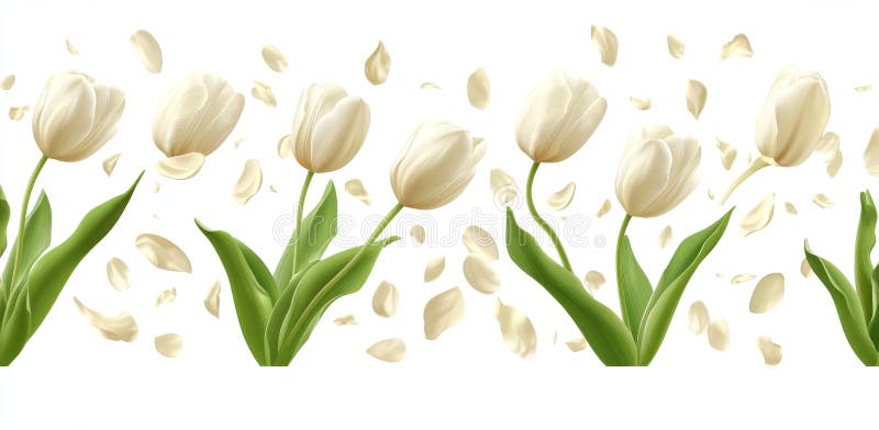 White Flower Petals, Separated on a White Base Stock Photo - Image of ...