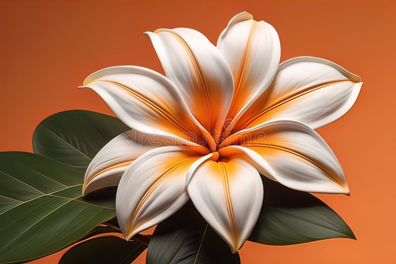 White Flower on a Solid Color Background. Ai Generative Stock ...