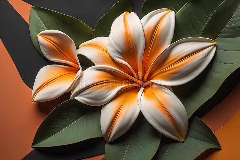 White Flower on a Solid Color Background. Ai Generative Stock ...