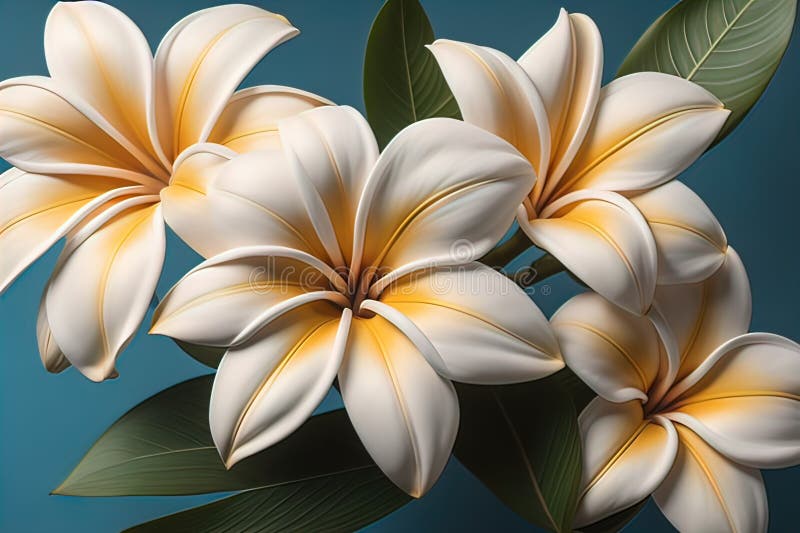 White Flower on a Solid Color Background. Ai Generative Stock ...