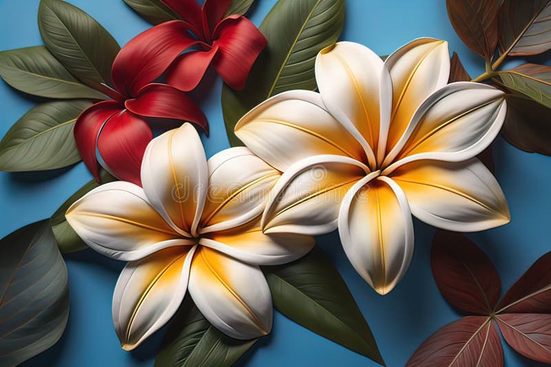 White Flower on a Solid Color Background. Ai Generative Stock ...