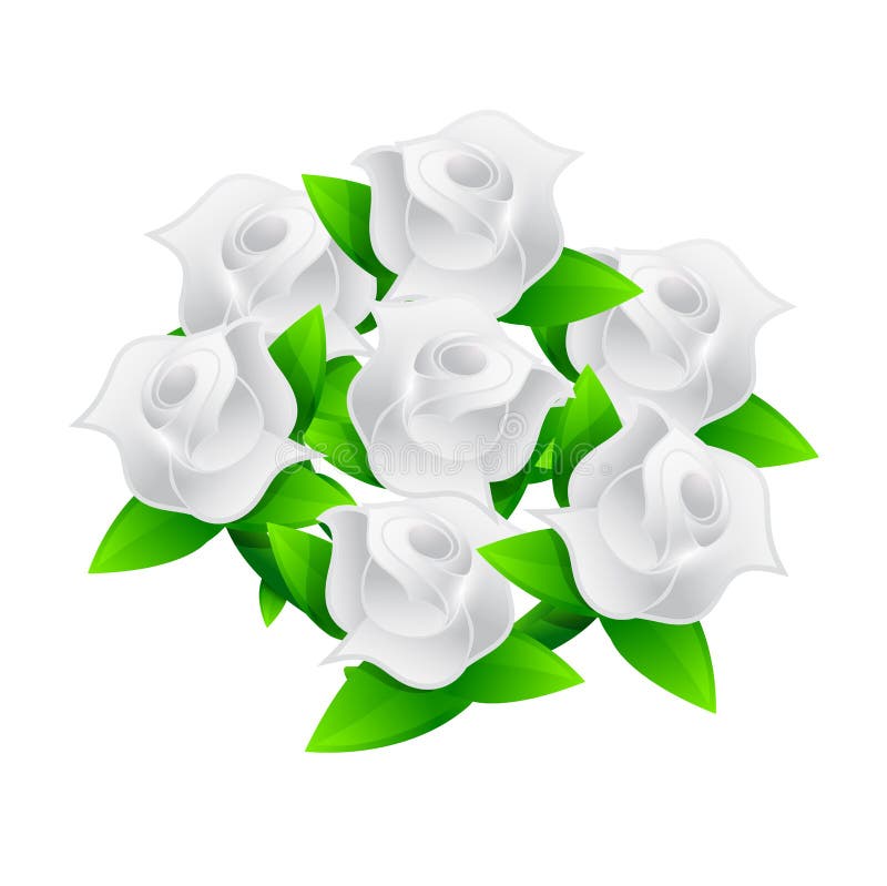 White Flower Wedding Bouquet Illustration Stock Illustration ...