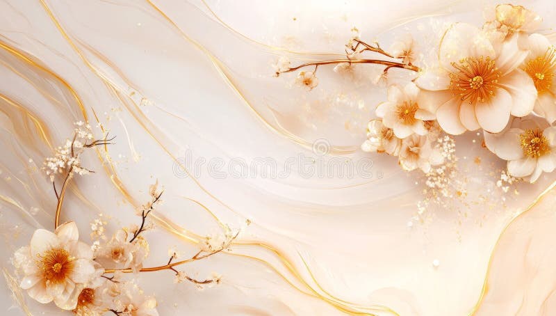 White Flowers Create the Decorative Texture of the Plaster Wall, Which ...