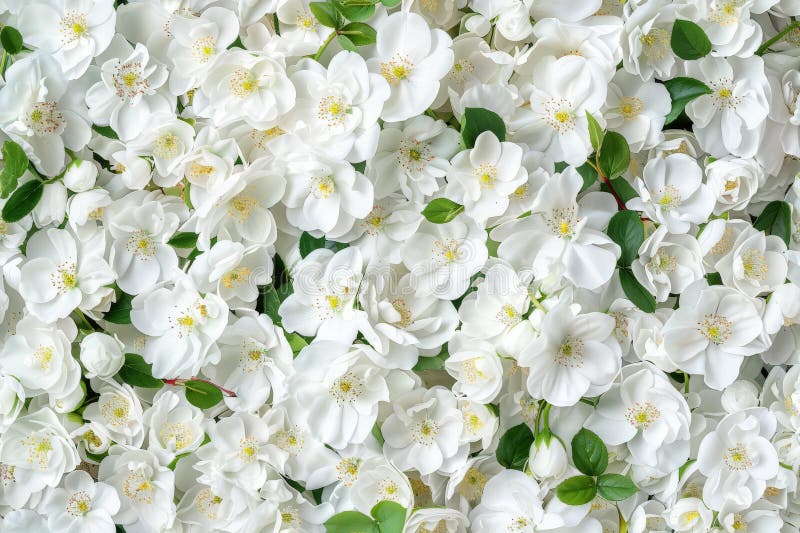 White Flowers Seamless Pattern Top View, Beautiful Flowers Texture ...