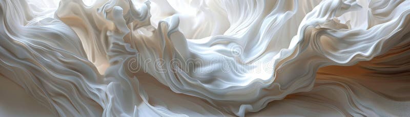 White Flowing Fabric, Soft and Elegant Stock Illustration ...