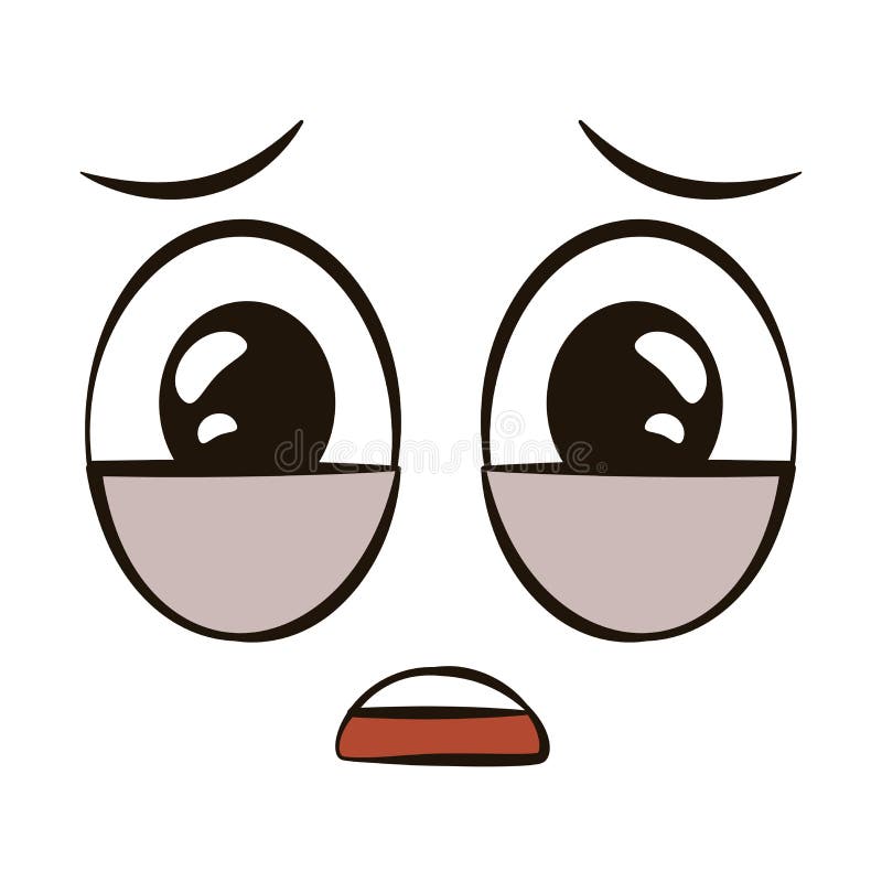 White Flt Sad Face Expression Avatar Vector Stock Vector - Illustration ...