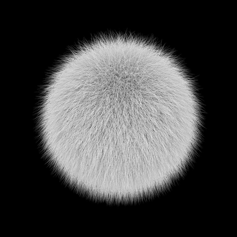 3d Render Of White Fur Ball Stock Illustration - Illustration of hair ...