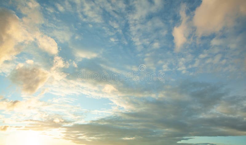 White Fluffy Clouds on Blue Sky, Windy Weather Season Background Stock ...