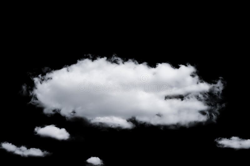 White Fluffy Clouds Isolated on a Black Background Stock Photo - Image ...
