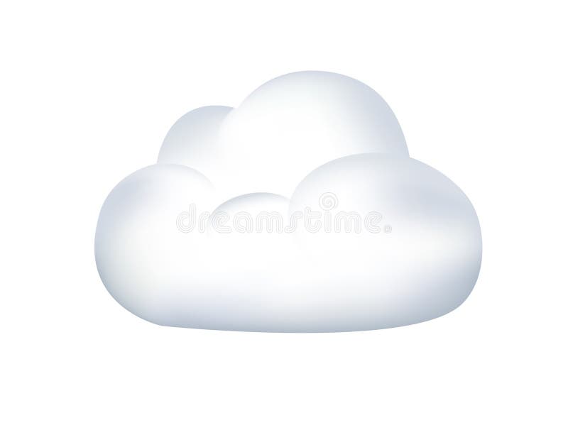 White Fluffy Cumulus Cloud, Cloudy, Overcast Day Icon Stock ...