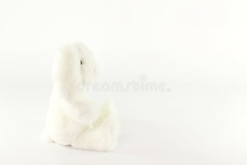 White Fluffy Rabbit Toy, Stuffed Bunny Stock Photo - Image of ears ...