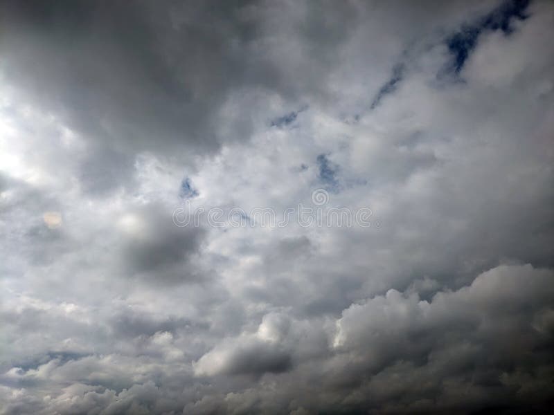 White Fluffy Raincloud Clouds in the Sky Atmospheric Stock Photo ...