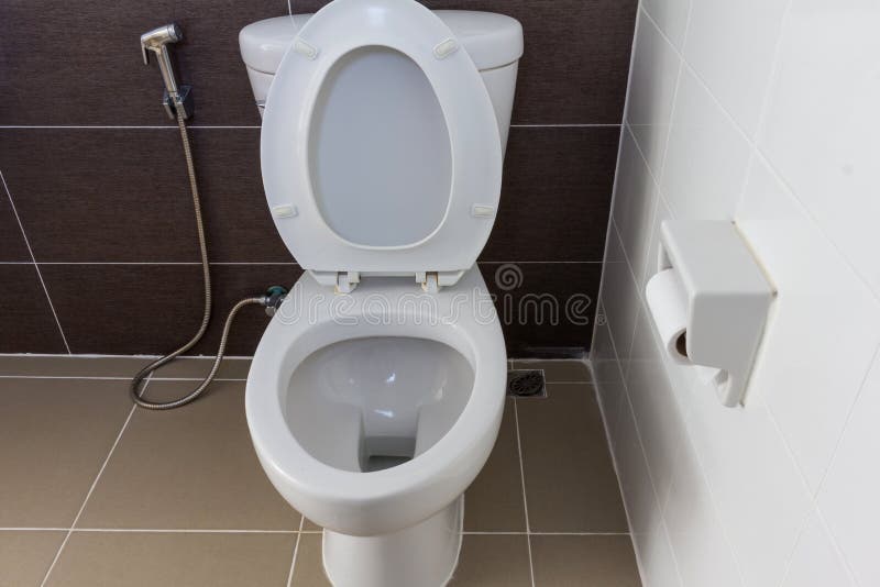 White flush toilet stock image. Image of closet, health - 106152273