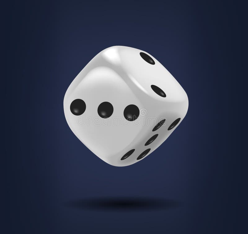 White Flying Dice Cube is a Small, Six-sided Object with Dots Numbering ...