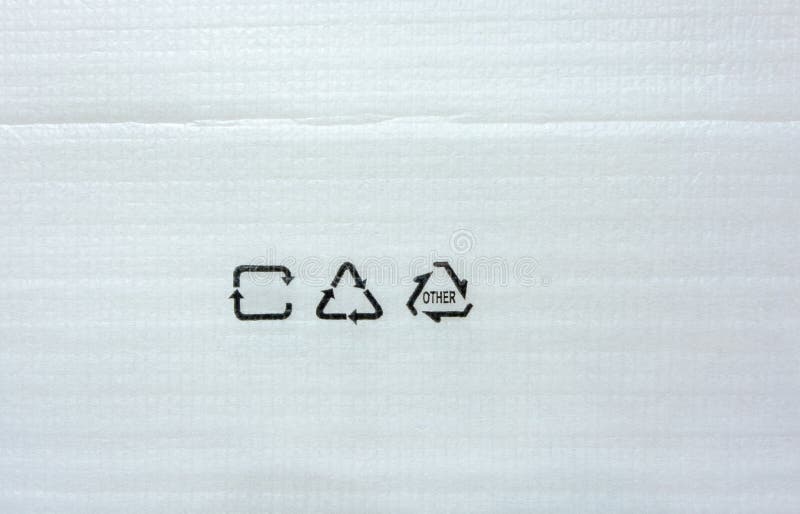 White Foam Paper for Packaging Texture with Recycle Symbol Stock Image ...